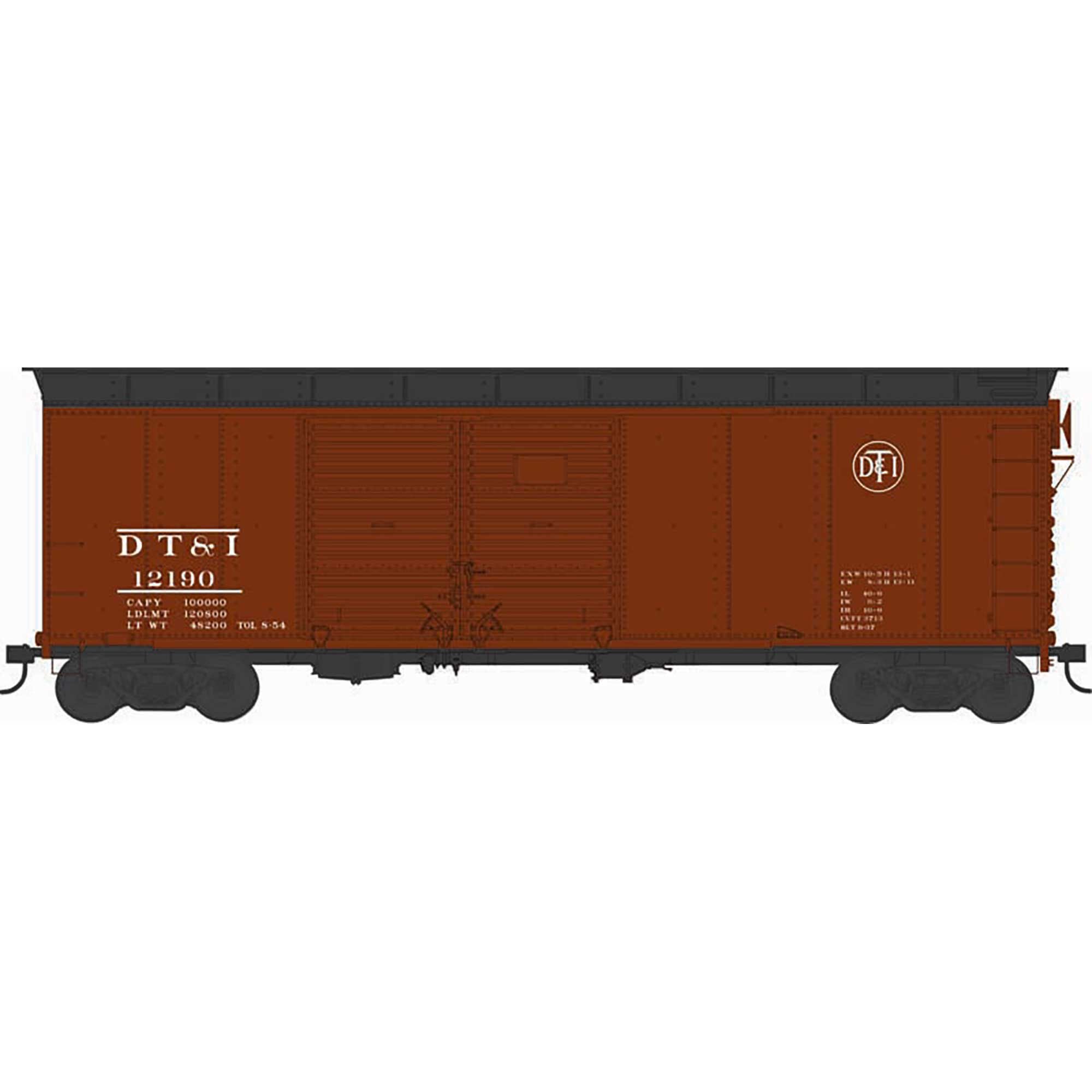 HO X31 4-Door Round Flush Roof Boxcar DT&I #12243 (BOW43309) – Nankin Hobby