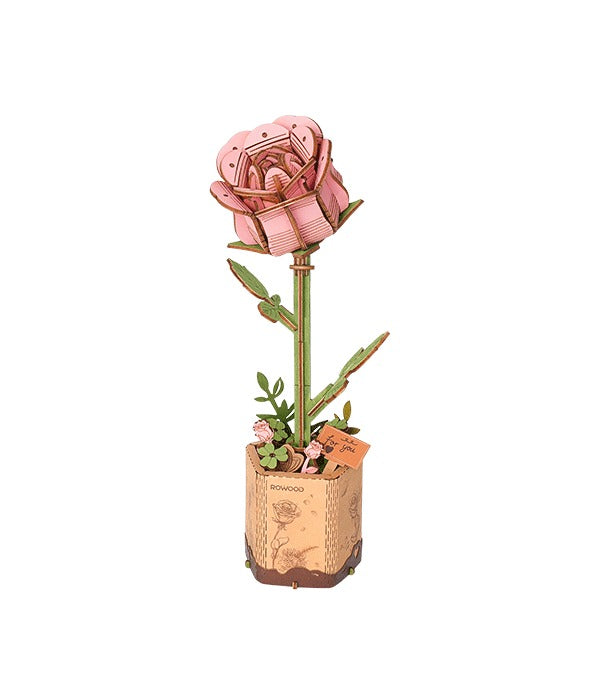 Rowood Pink Rose Wooden Bloom Craft Kit (ROETW041) – Nankin Hobby