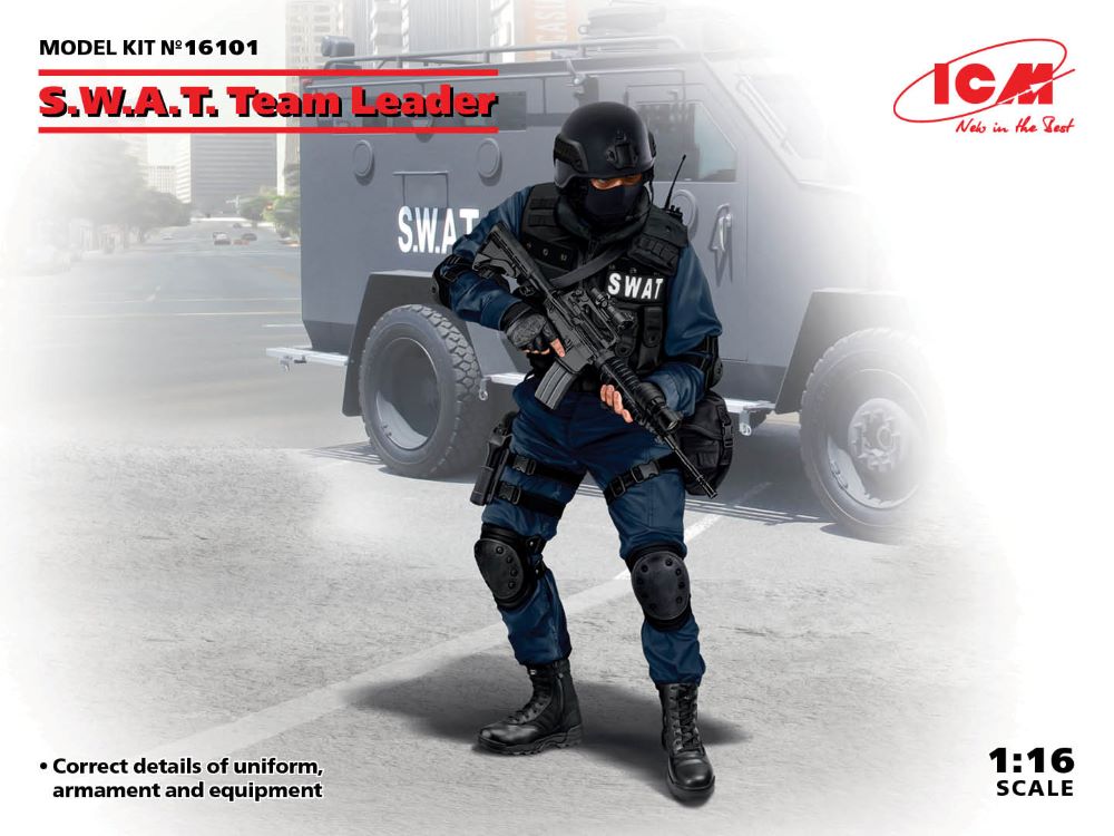 1/16 SWAT Team Leader Plastic Model Kit (ICM16101) – Nankin Hobby