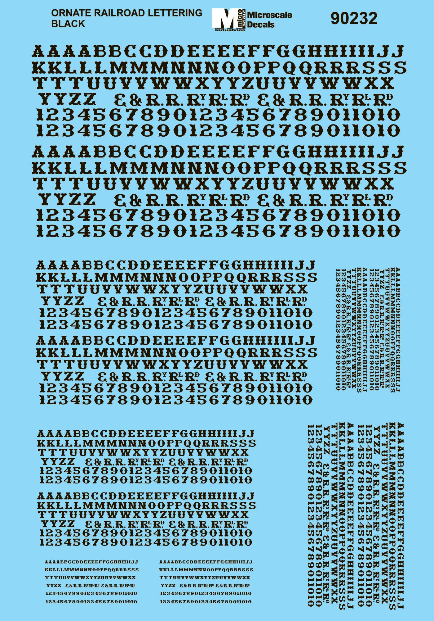 HO Alphabet and Number Decals: Ornate Railroad, Black (MSI90232 ...