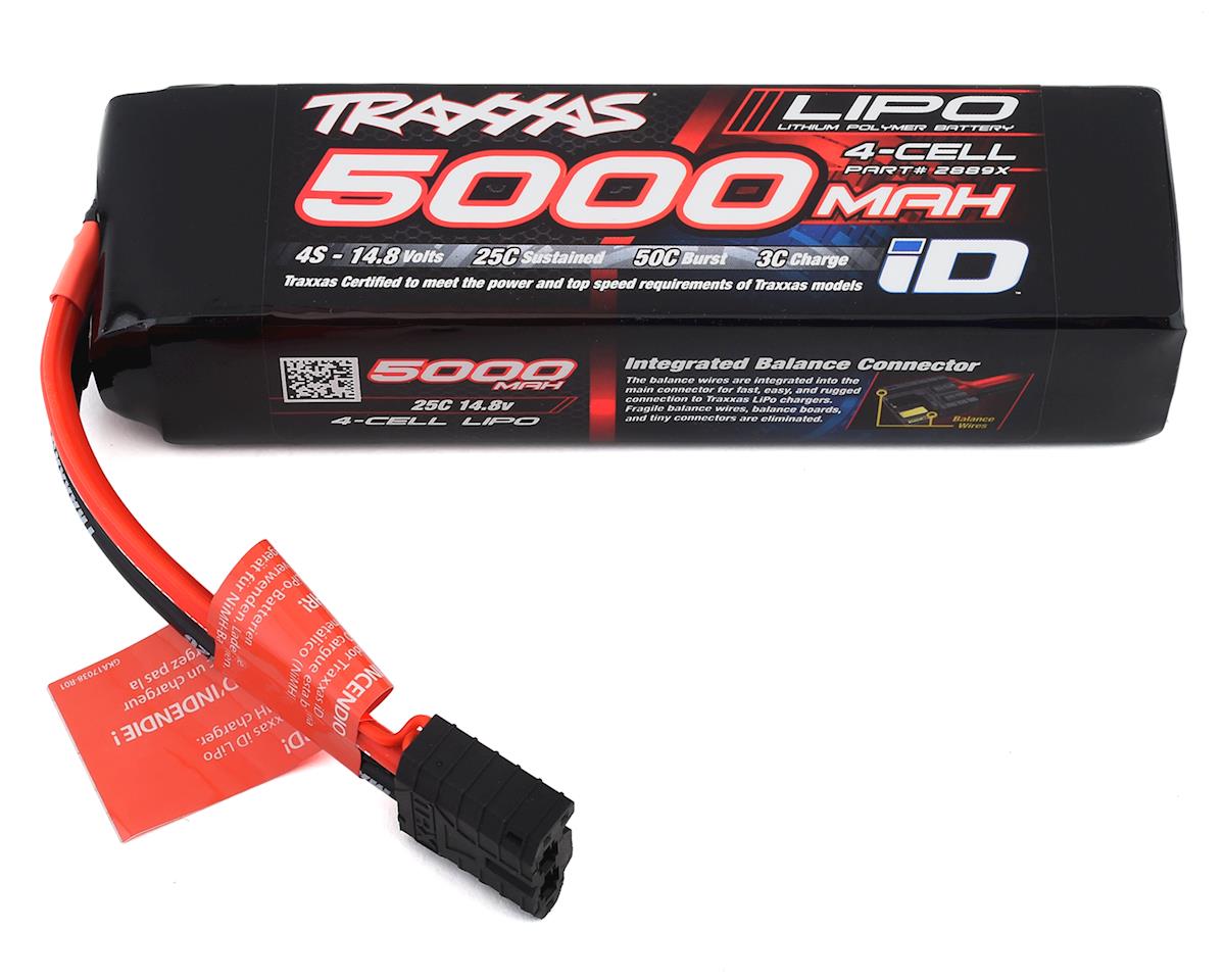 5000mAh 14.8V 25C 4S Power Cell Long LiPo Battery Pack with Traxxas ID ...