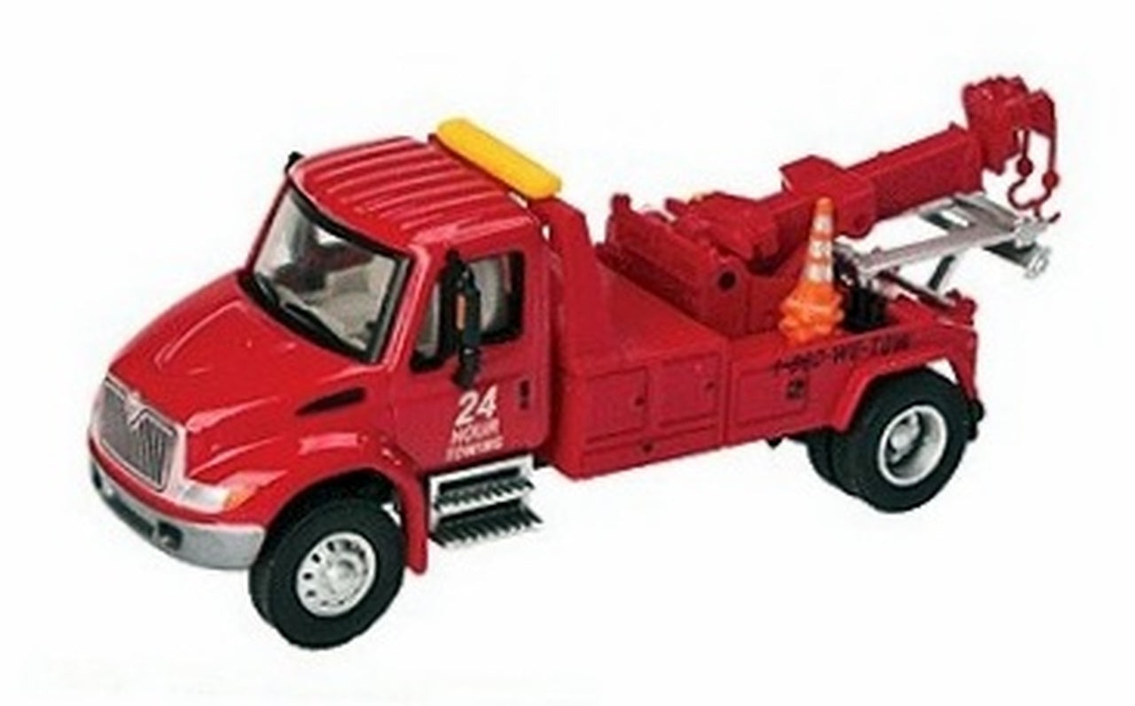 HO Assembled International 4300 Tow Truck Red (949-11531) – Nankin Hobby