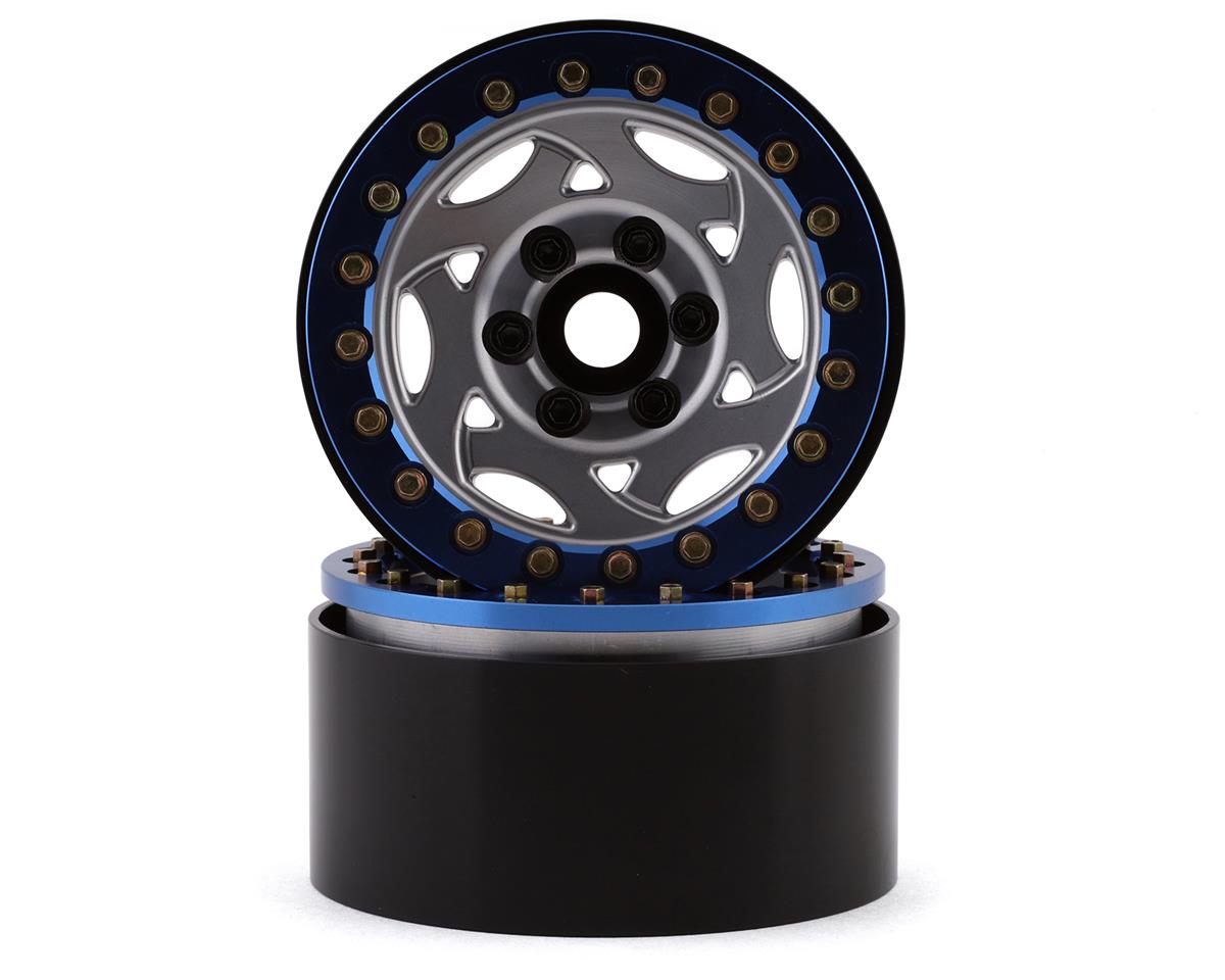 Aluminum Silver/Blue Beadlock Wheels for 1/10 Rock Crawler (2) (SSD002 ...