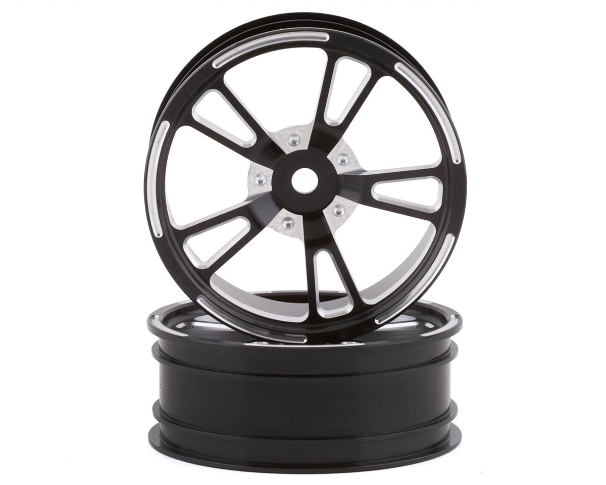 Aluminum V-Spoke 2.2" Black Front Wheels for 1/10 Drag Racing (2) (SSD ...