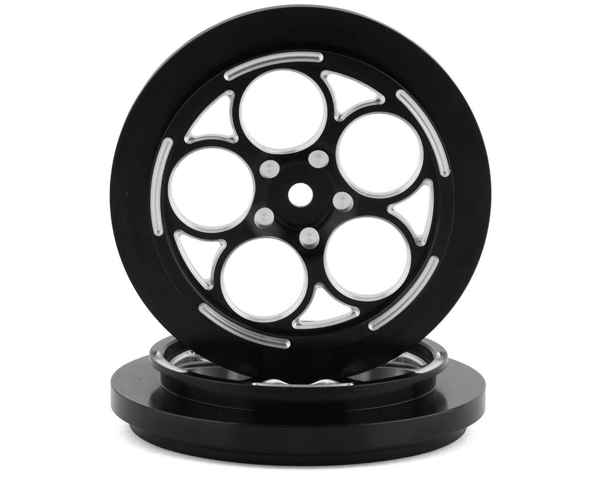 Aluminum 5-Hole Narrow Black Front Wheels for 1/10 Drag Racing (2) (SS ...